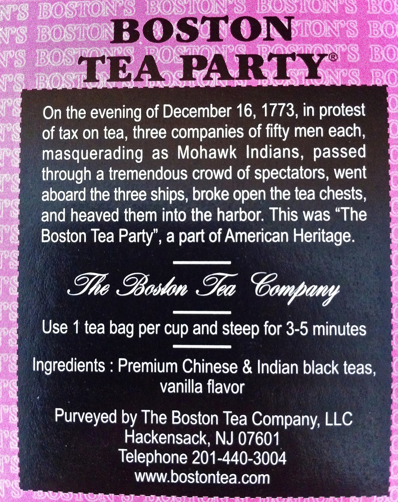 She Loves Tea: The Boston Tea Company: French Vanilla Black Tea