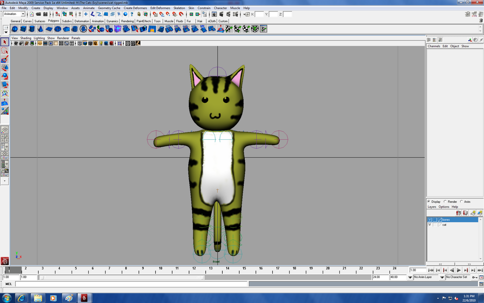 Online Portfolio: Cat Modeling using image planes in Maya