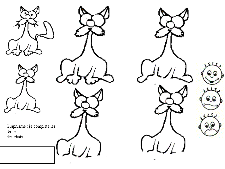 Maternelle: Graphisme, un chat à compléter