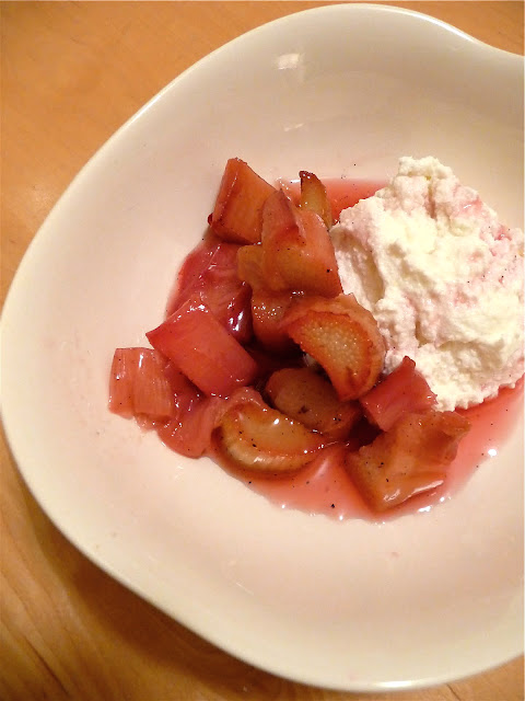 dinner party: roasted rhubarb