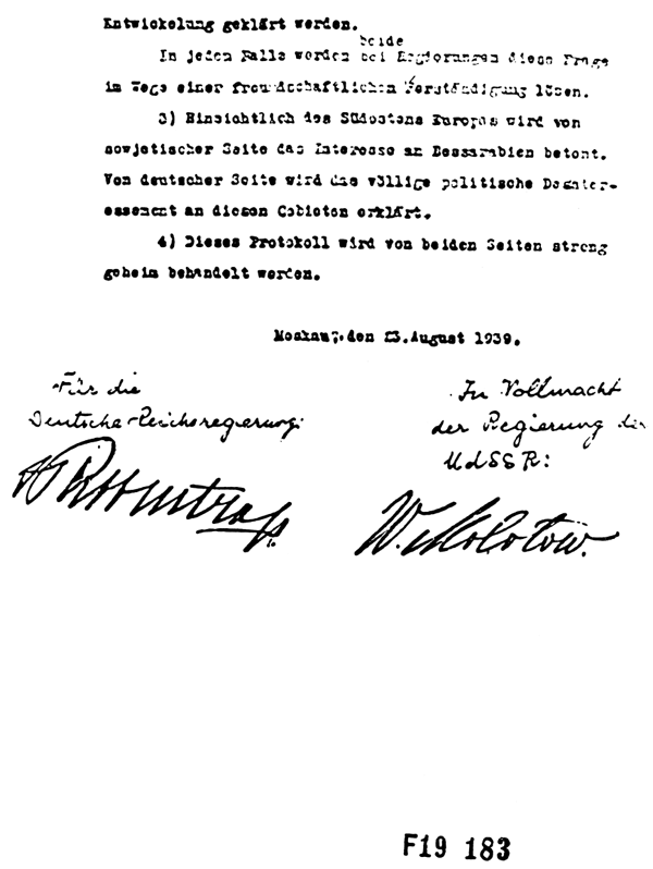 Semnături celebre: Pactul Ribbentrop - Molotov