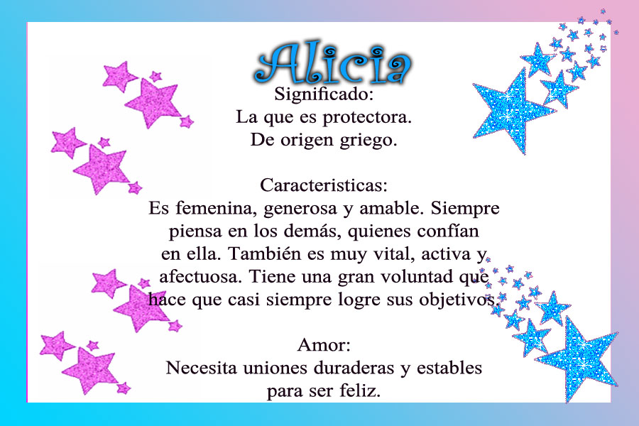 Significado de tu nombre: Significado del nombre Alicia