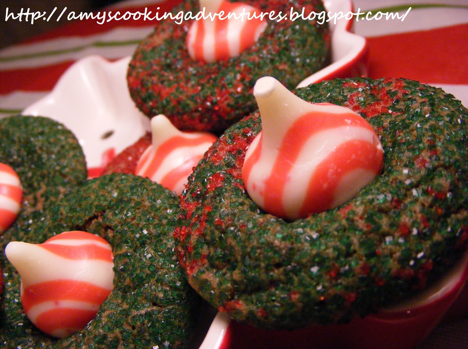 Chocolate Candy Cane Blossoms