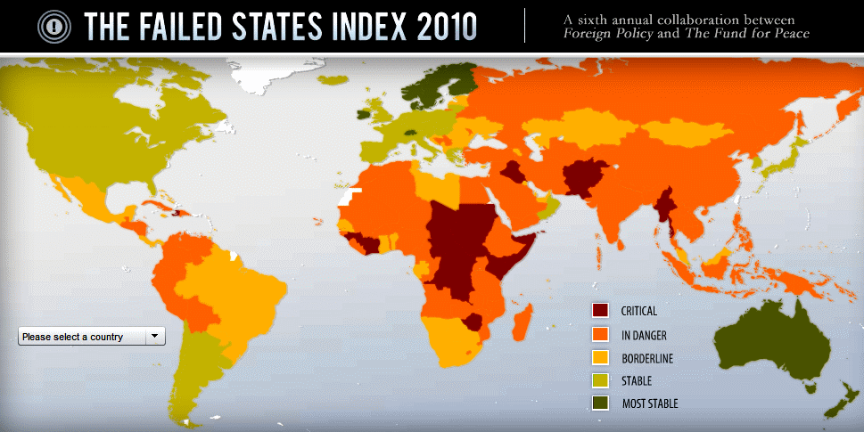 Chile-Hoy: Ranking de Gobernabilidad y Estados Fallidos 2010