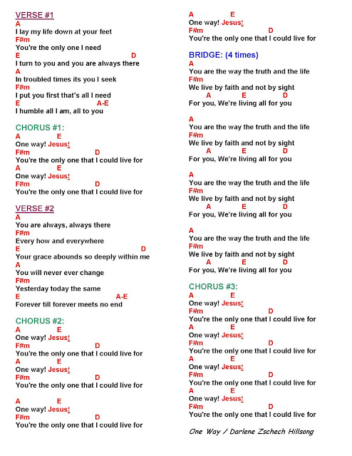 ONE WAY - music and lyrics ~ Faith and Music