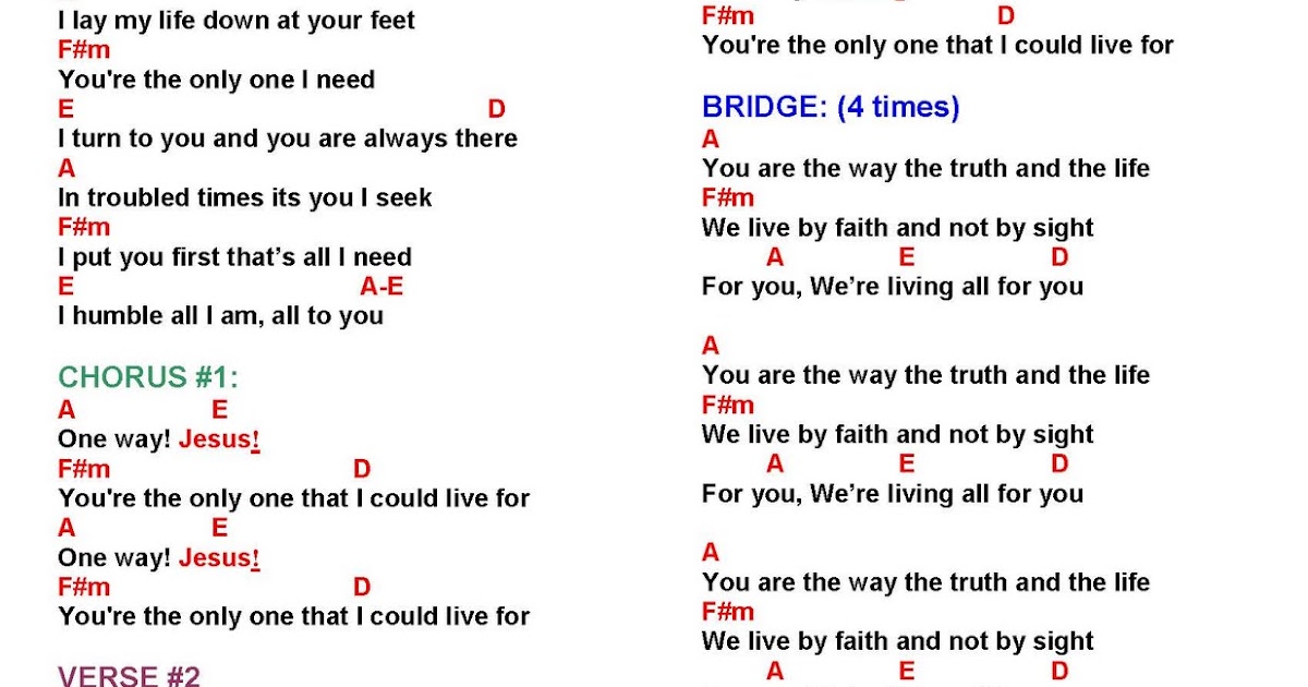 ONE WAY - music and lyrics ~ Faith and Music