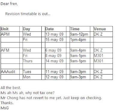 TARC ACCA (Chartered Accountant): Revision Timetable!!!