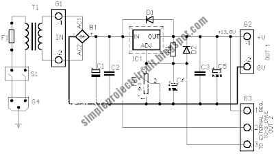 simple project electronic circuit: Simple Voltage Regulator using Op Amp