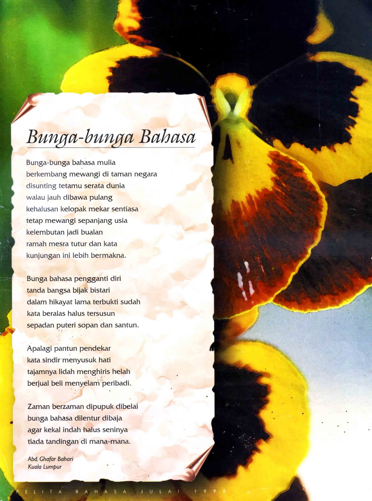HANYA PUISI- A. GHAFAR BAHARI: BUNGA BUNGA BAHASA- MAJALAH PELITA ...