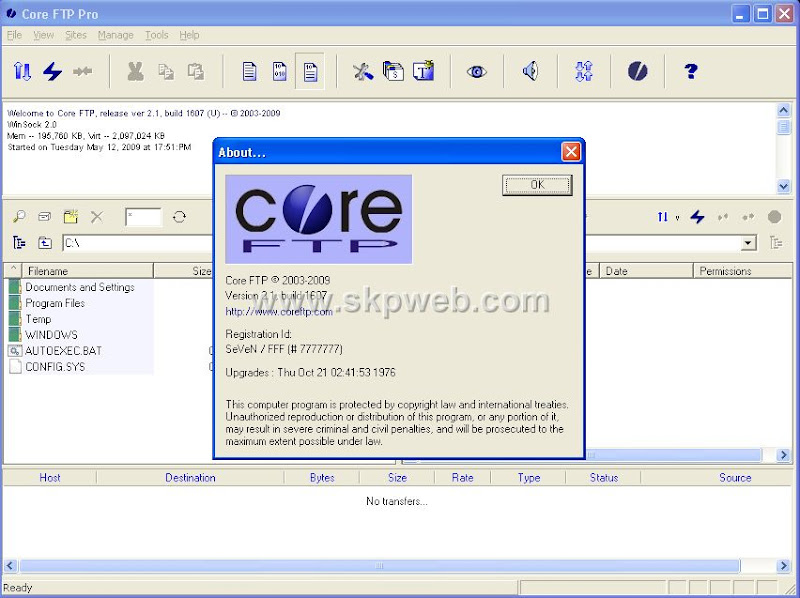 Softwares: Core FTP v2.1 Build 1607