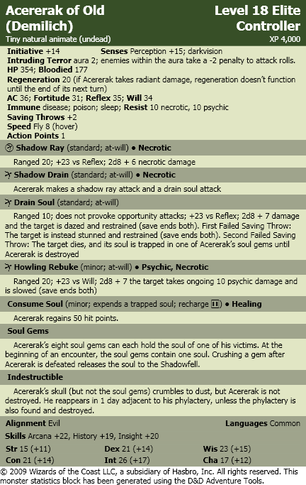 Acererak | Wikia Liber Proeliis | Fandom