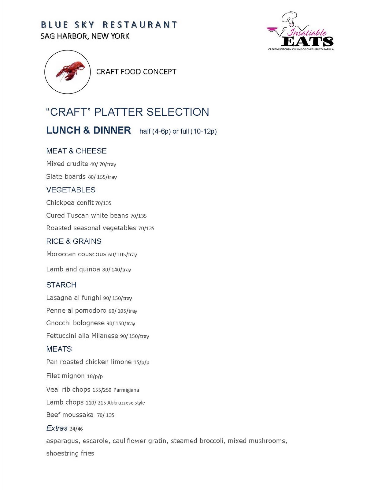 INSATIABLE EATS - CATERING HAMPTONS • NEW YORK • WEST PALM BEACH ...