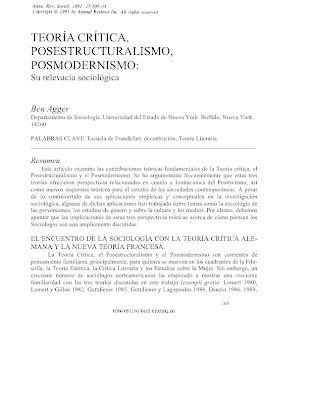 Professional Translations: “Teoría Crítica, Posestructuralismo ...