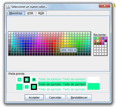 Tutorías de Java: Tutorial de JButton y JColorChooser