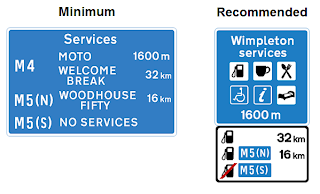 Signage improvements: Motorway and service signs | glob on someday