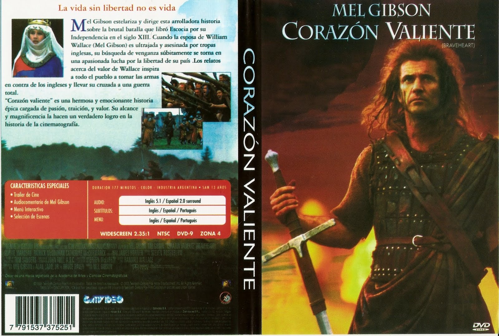 PELICULAS DISPONIBLES EN DVD: CORAZON VALIENTE