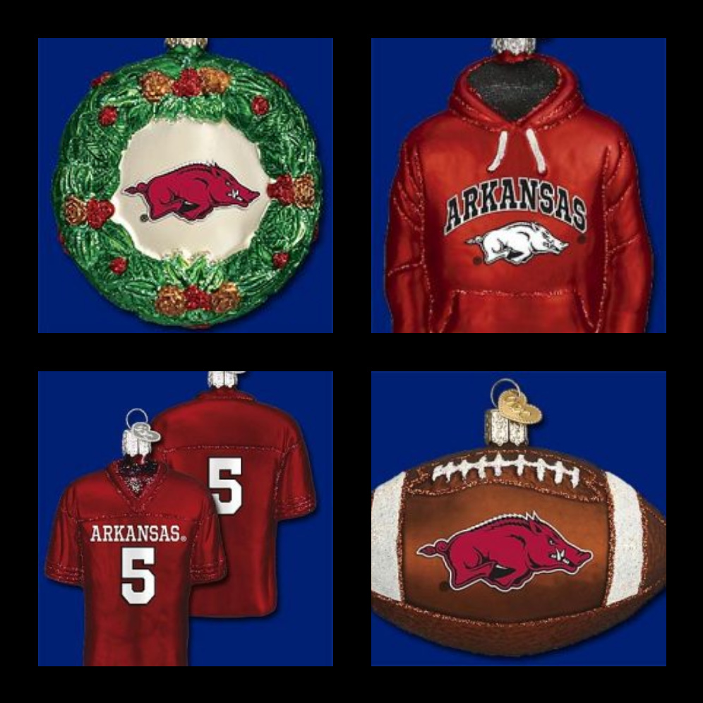 A Very Merry Christmas Store & more!: Arkansas Razorback Football Ornaments