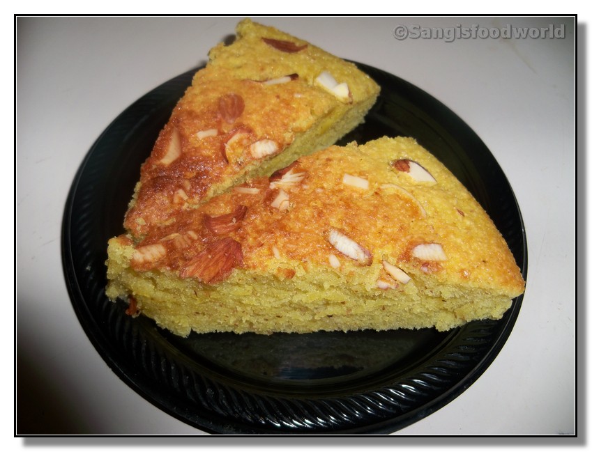 Sangi's Food World: Spanish Almond Cake - Bizcocho De Almendras