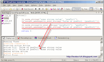 How to save parameter value to other parameter in LoadRunner?