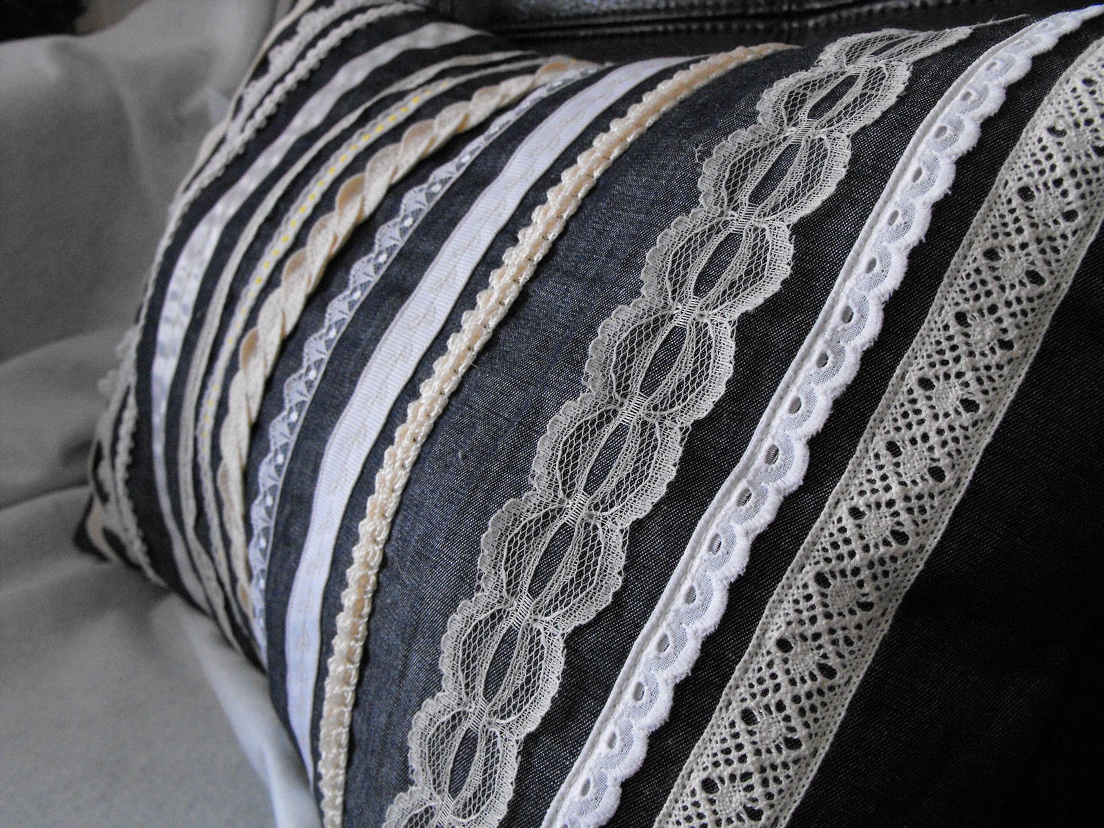 Ruby Murrays Musings: Vintage lace cushion 100% recycled materials