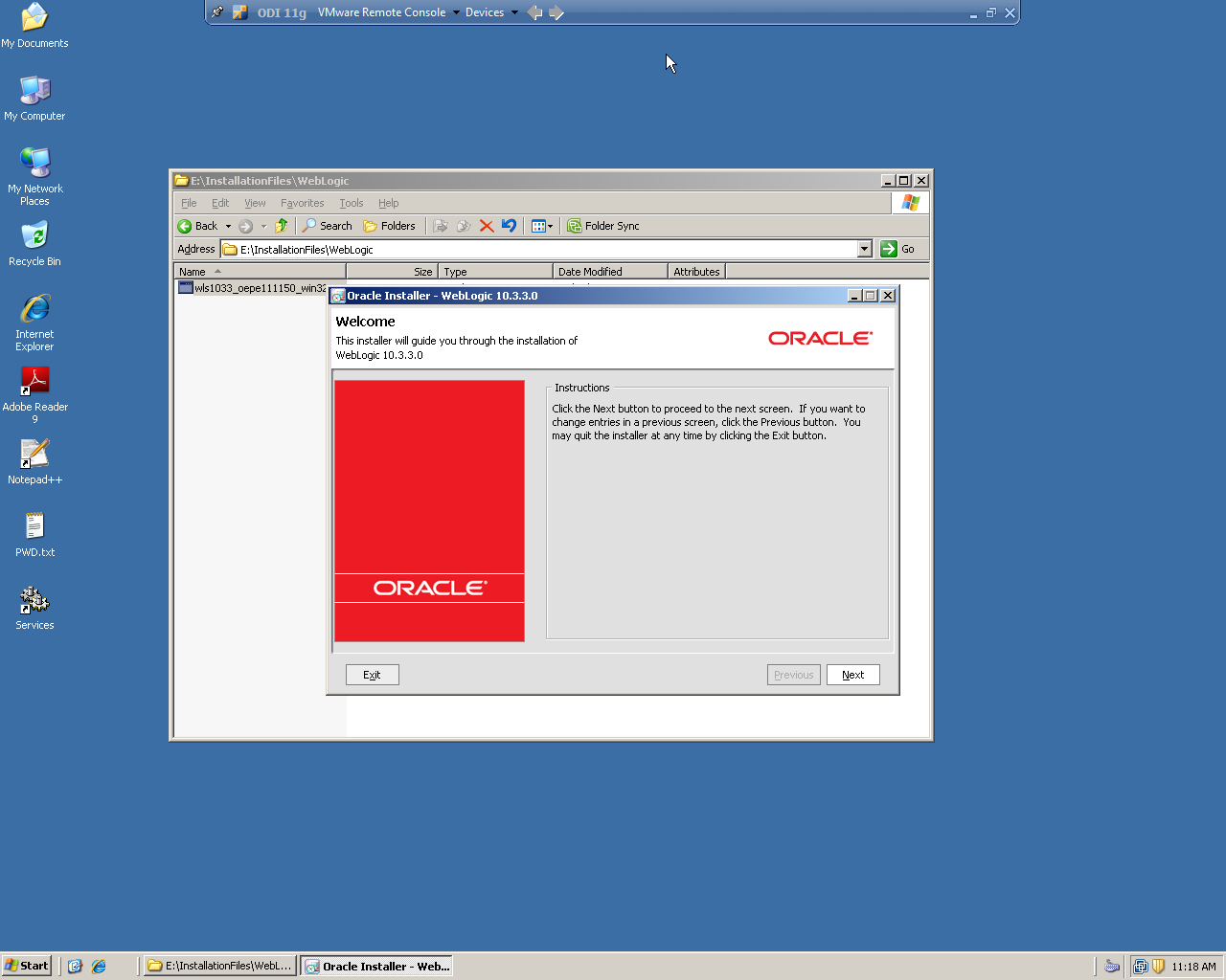Cuneyt Yilmaz Oracle Blog Oracle Data Integrator 11g Installation Part I Weblogic Server