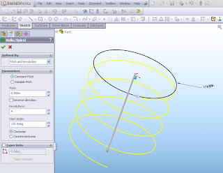 Design blog: Creating the helix in Solidworks...