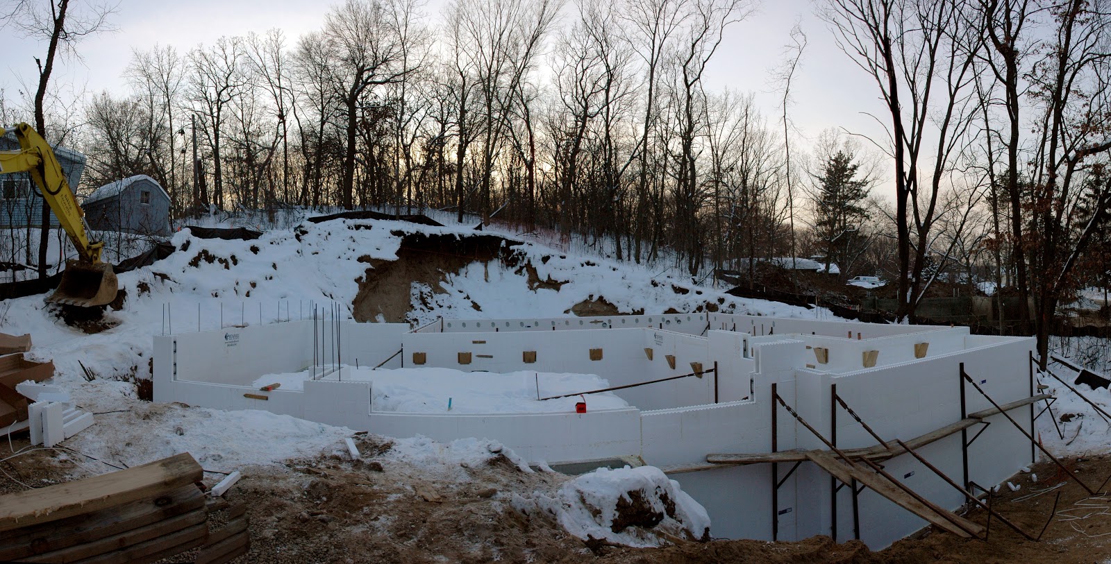 David's ICF Home Build: Basement ICF ready