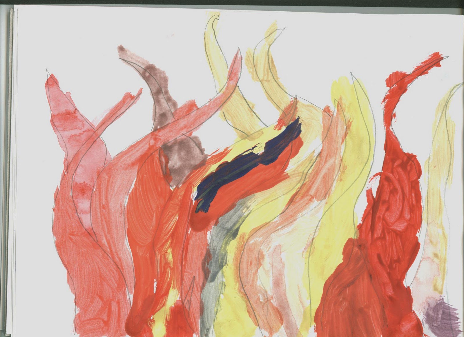 BSM Year 2 - Kew Gardens Base: Here are some of our 'Fire' paintings!