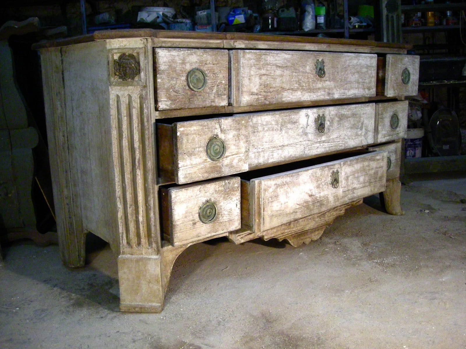 GRANDE COMMODE 180cm, esprit Louis XVI, 9 TIROIRS.: COMMODE XXL, Denis ...