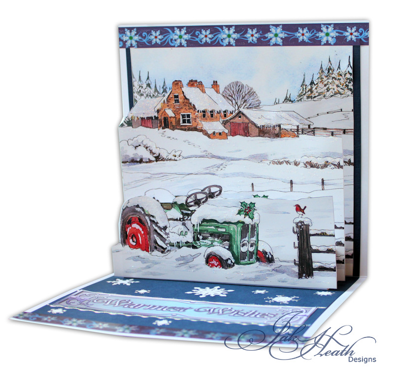 Jak Heath.com: Trinitage Pop-Up Card- Farm in the Snow