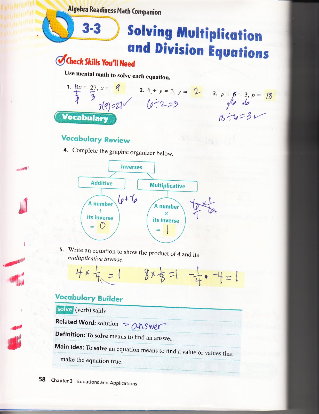 Ms. Jean's Algebra Readiness Blog: 3-3 Solving Multiplication and ...