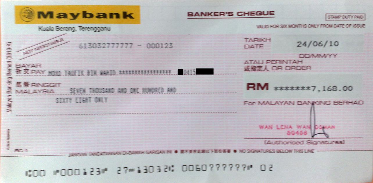 GUA EMAS: Cek pertama