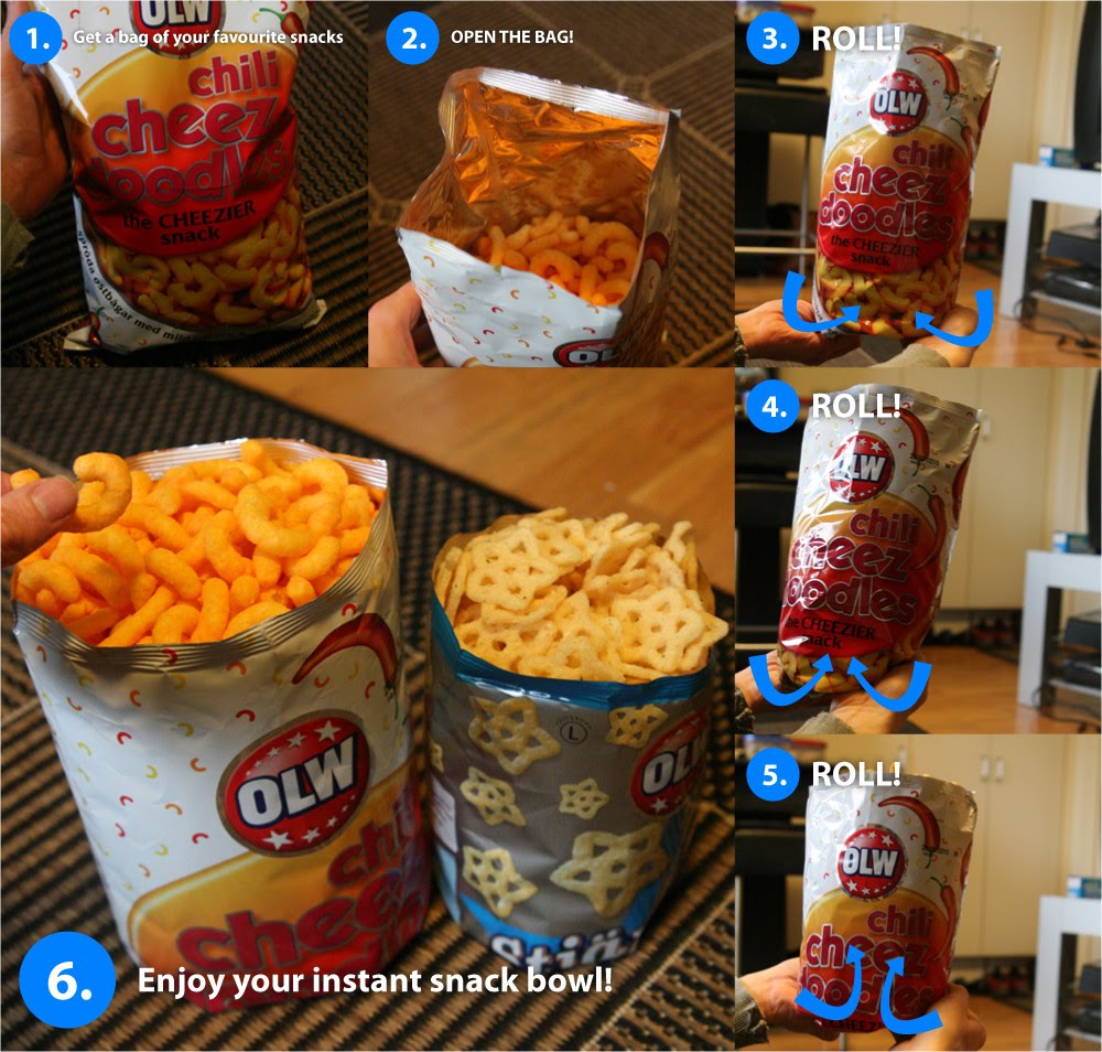 Lifehacks: How to make a snack bowl out of a chip bag