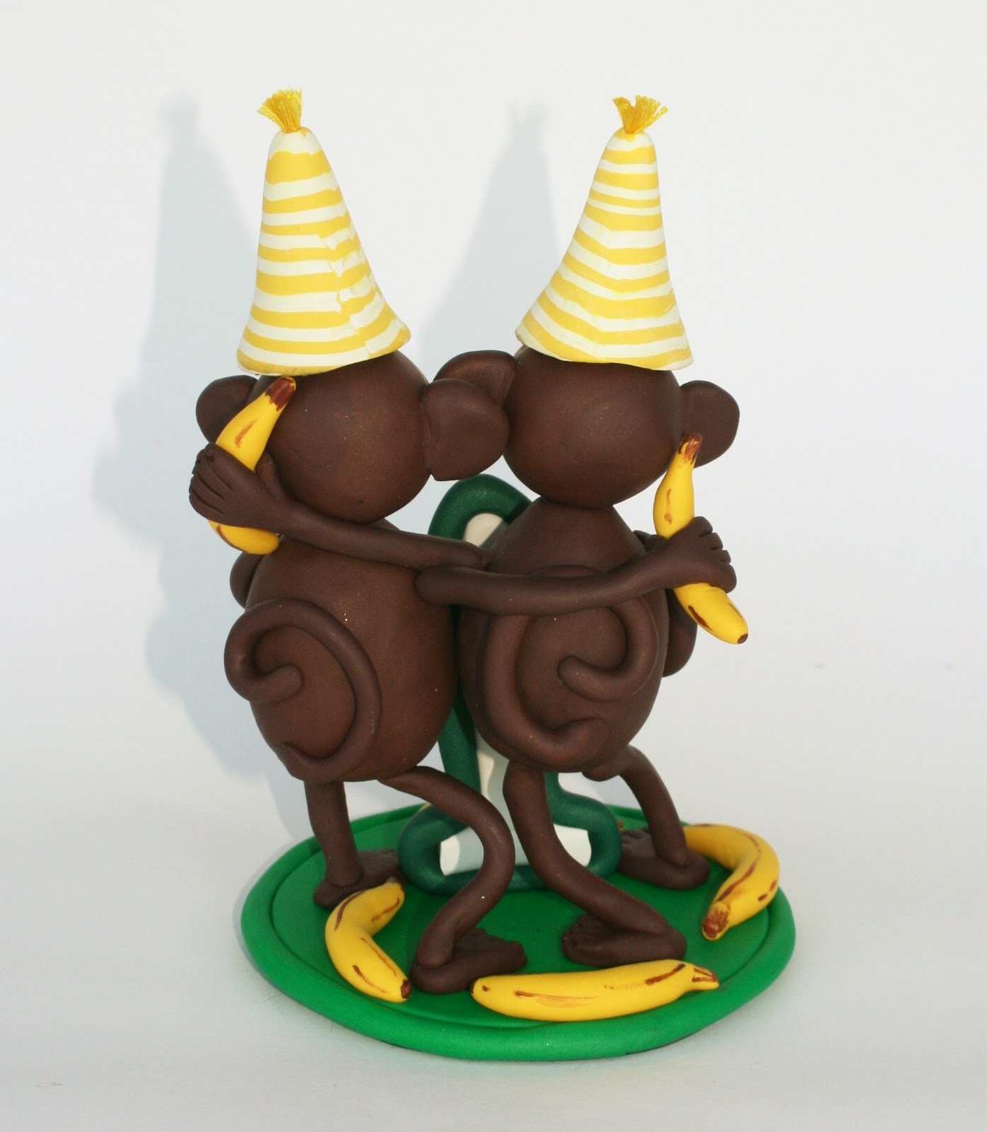 SpiritMama Art and Soul: Twin Monkeys First Birthday Cake Topper
