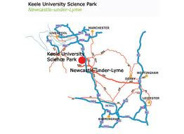 university: location map of keele university