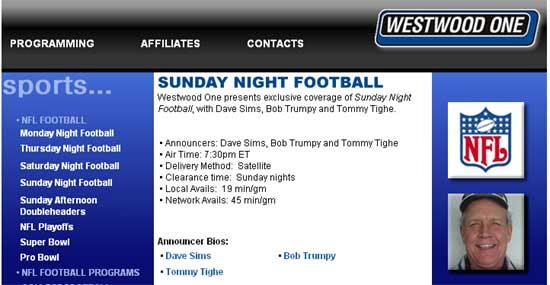 Eye On Sports Media: Reader E-Mail: Has Westwood One Dumped Bob Trumpy ...