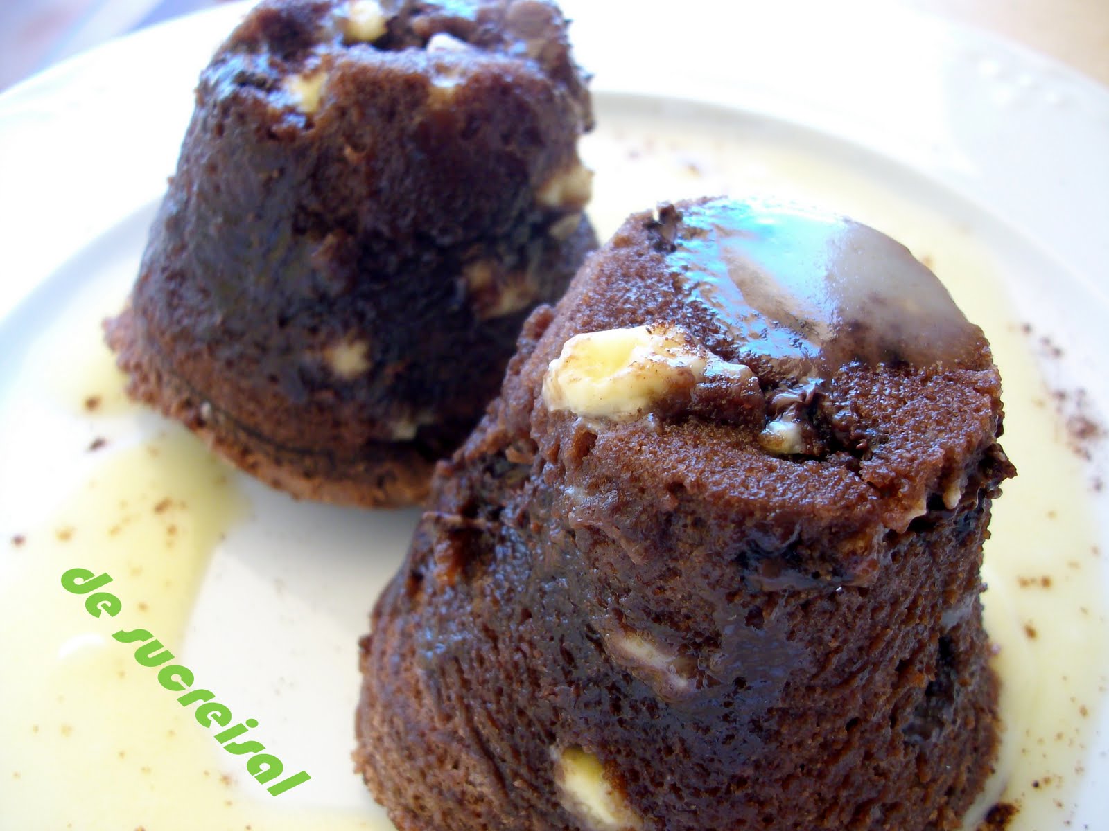 de sucre i sal: pudines dos chocolates con salsa de vainilla