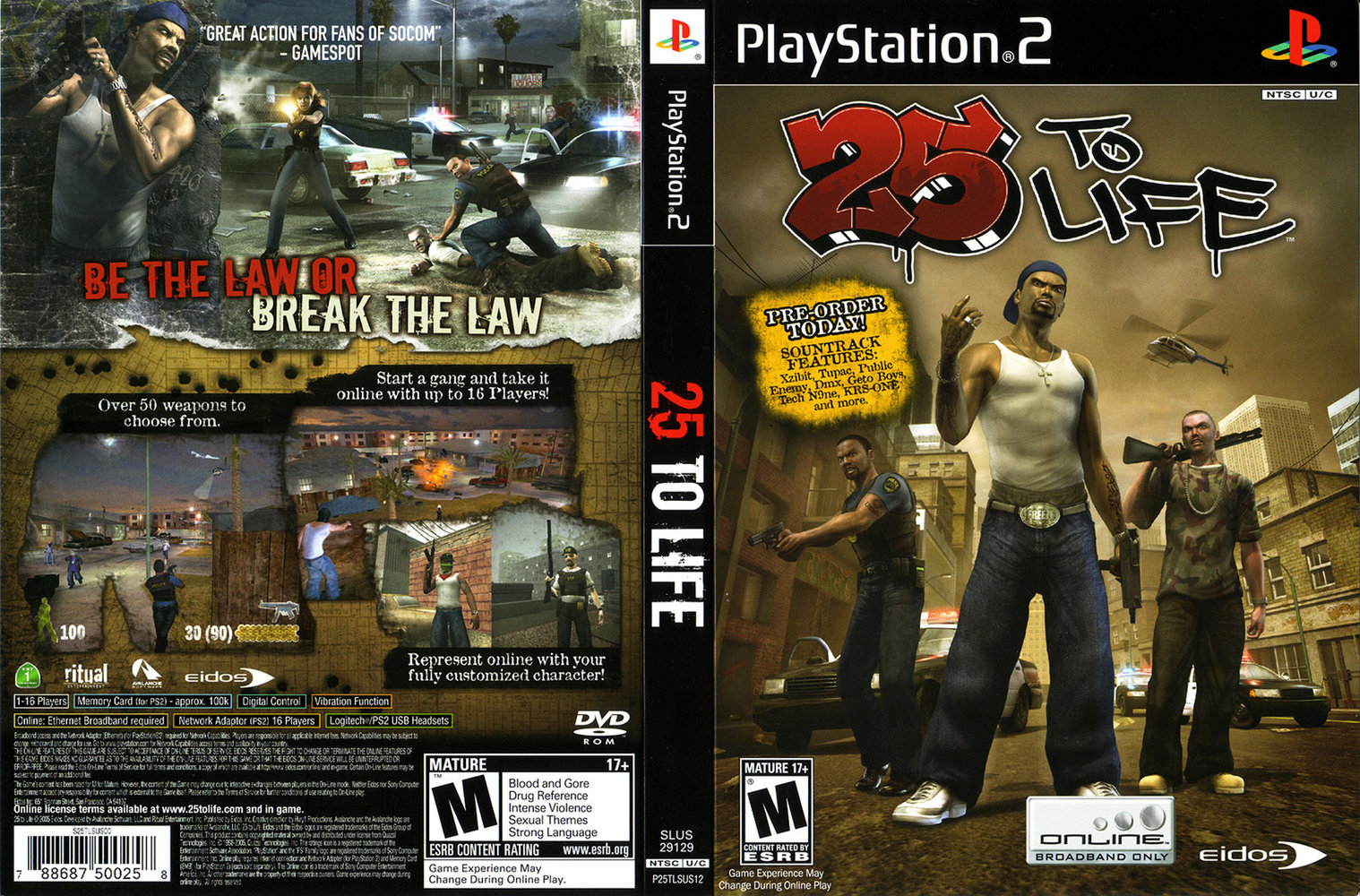 CAPAS PARA PLAYSTATION 2: 25 To Life