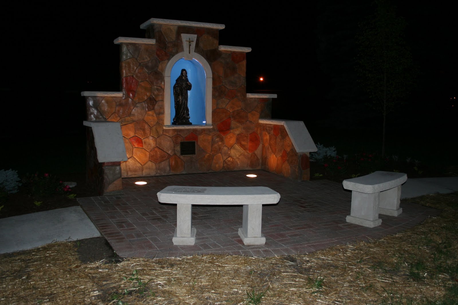 The Sacred Heart of Jesus Memorial Grotto: A Couple More Night Pictures
