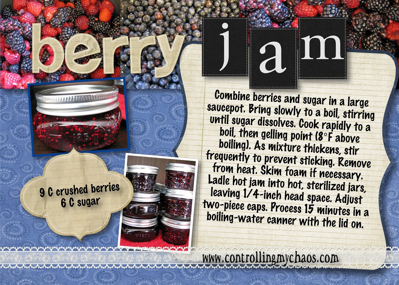 Controlling My Chaos: Jammin' . . . and a new Recipe Card Divider