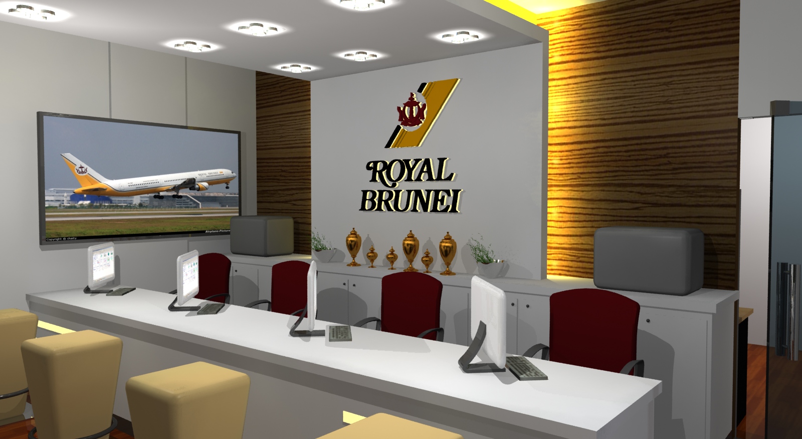 Gurooji Design: Case study - Royal Brunei ticket sales office Dubai