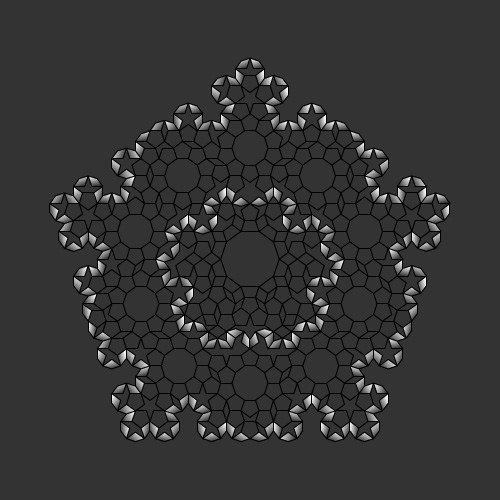 Joe Bartholomew: Girih tiling based on a pentagonal fractal