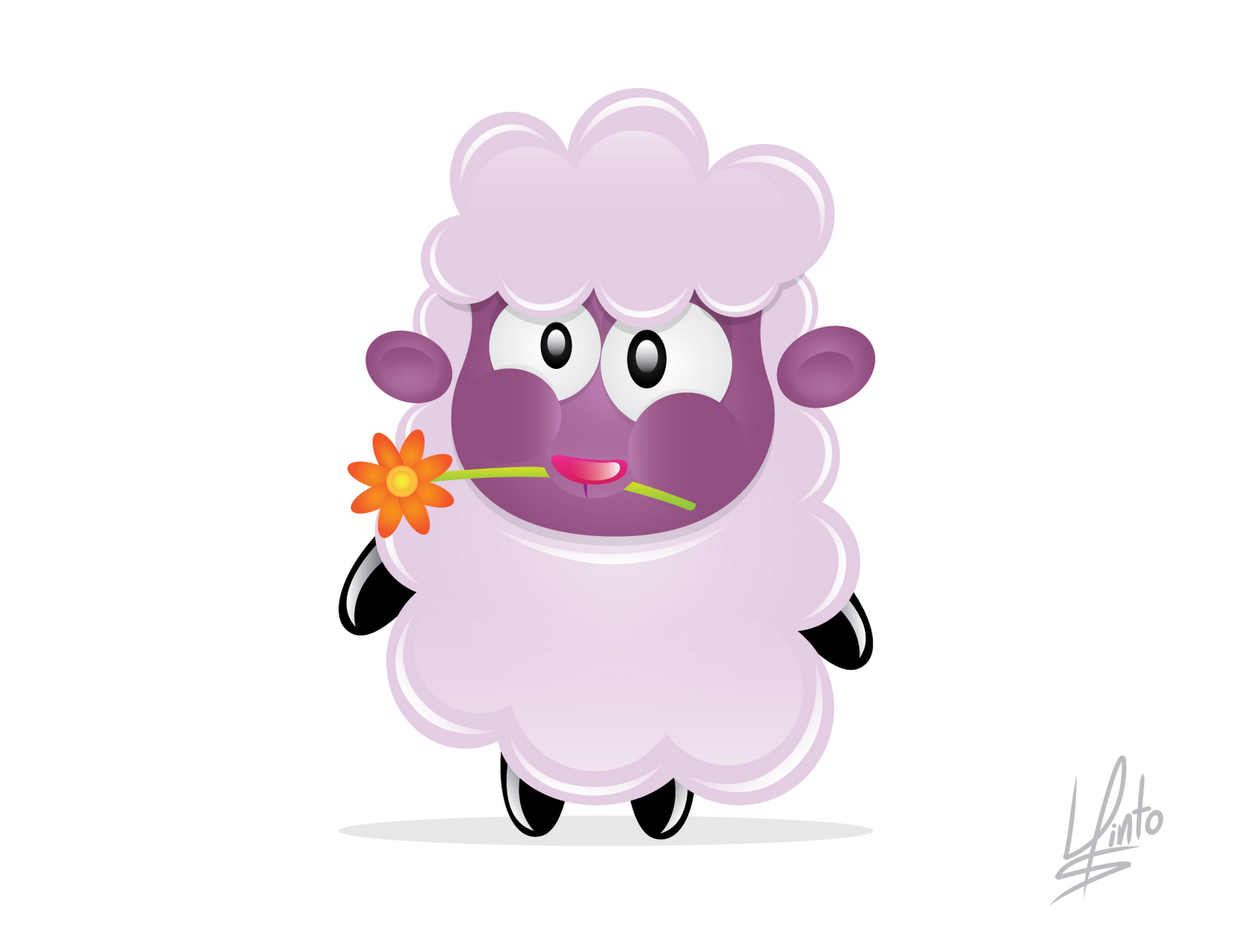 Luis Pinto Arte y Diseño: Purple Sheep Photography Logo/Character Design