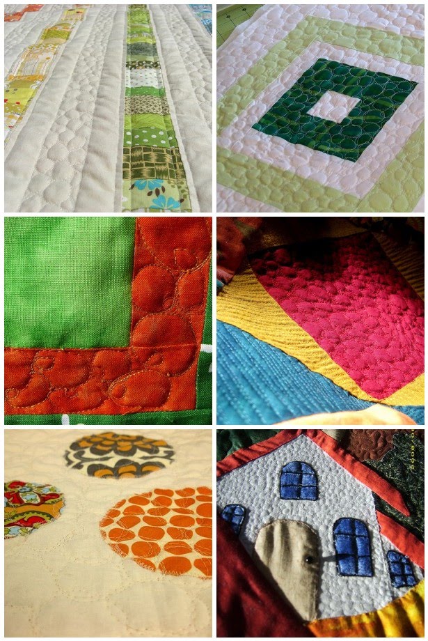 A Few Scraps: Free Motion Quilting Designs: Pebbles and variations
