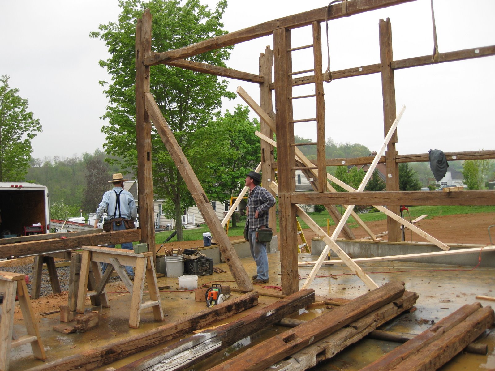 The Beaumont Barn: Installing the first Bent