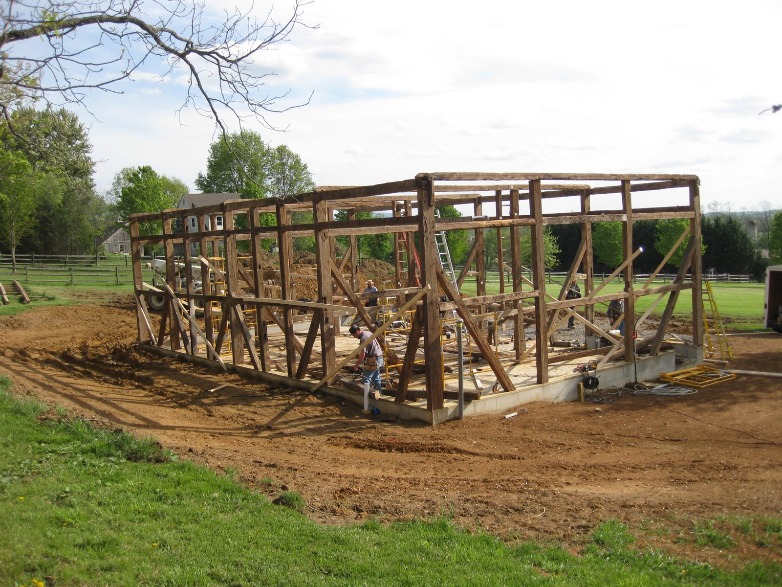 The Beaumont Barn: Day 2 of building the barn