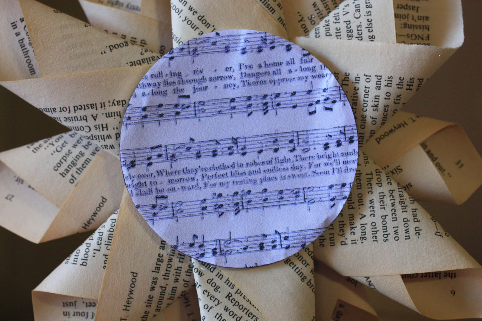 Homestead: Sheet Music and Book Page Tree Topper