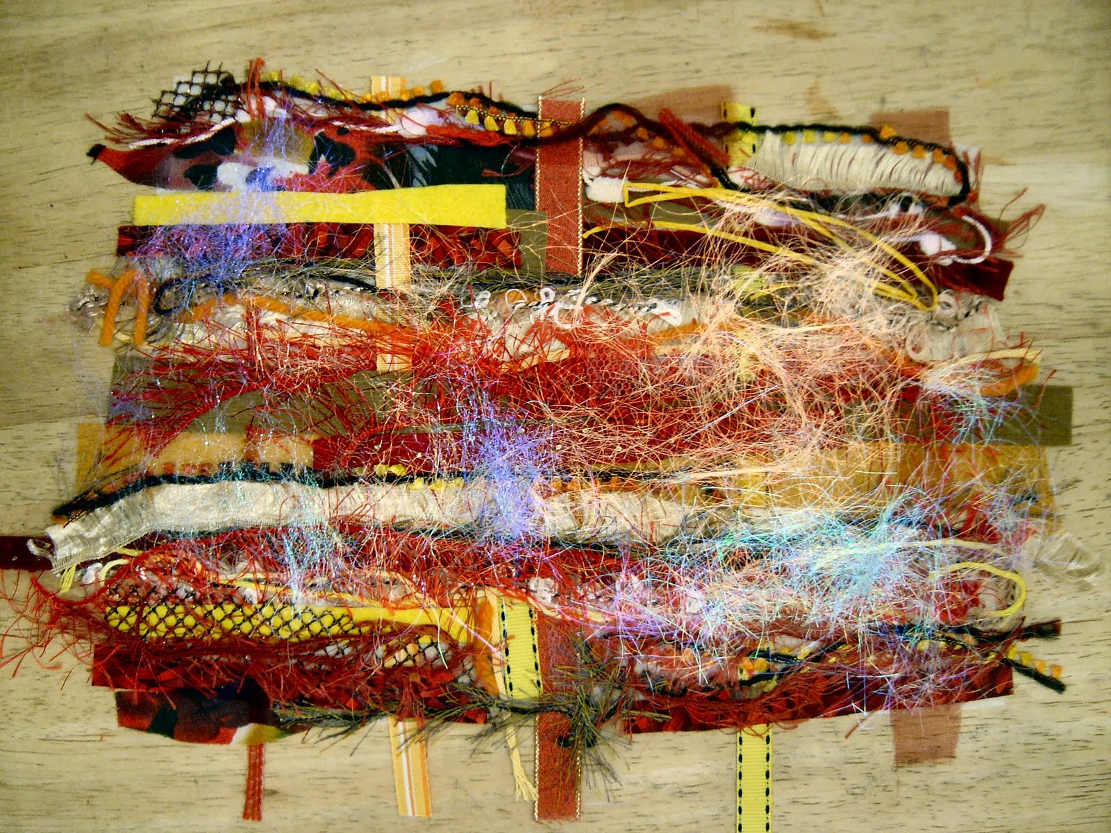 Sam's blog: Layering Fabric, Ribbon and Fibres