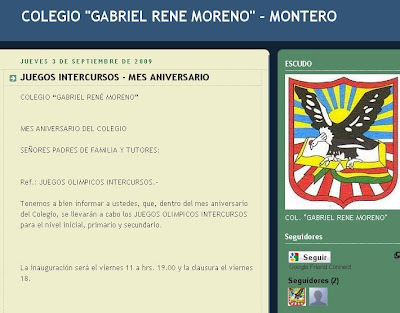 Blog del COLEGIO "GABRIEL RENE MORENO" - MONTERO | Colegios y Escuelas ...