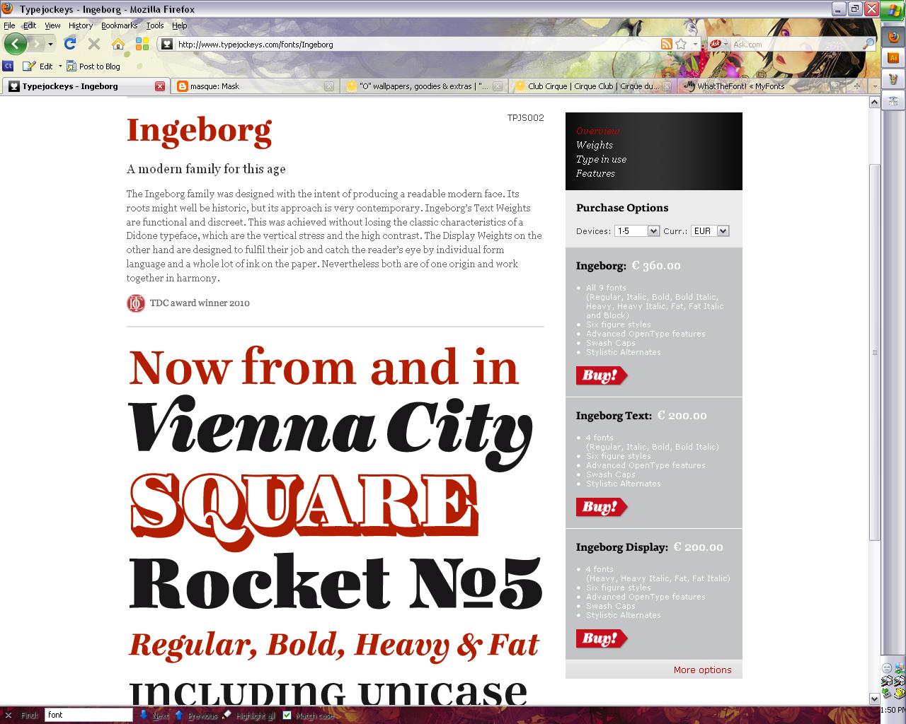 masque: Exact Font Examples & Look-a-like from marketing
